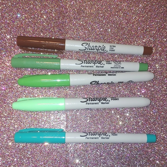 Sharpie | Office | 5 Bundle Of 5 Sharpies Permanent Markers Green Brown ...